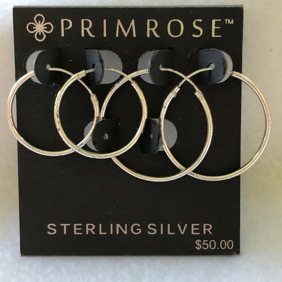 PRIMROSE | Jewelry | Primrose Sterling Silver Hoop Earrings 2 Pairs ...